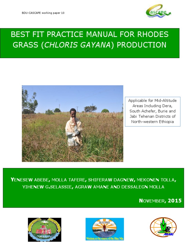 Best Fit Practice Manual for Rhodes Grass Production in Mid-Altitude Areas of Northwestern ...