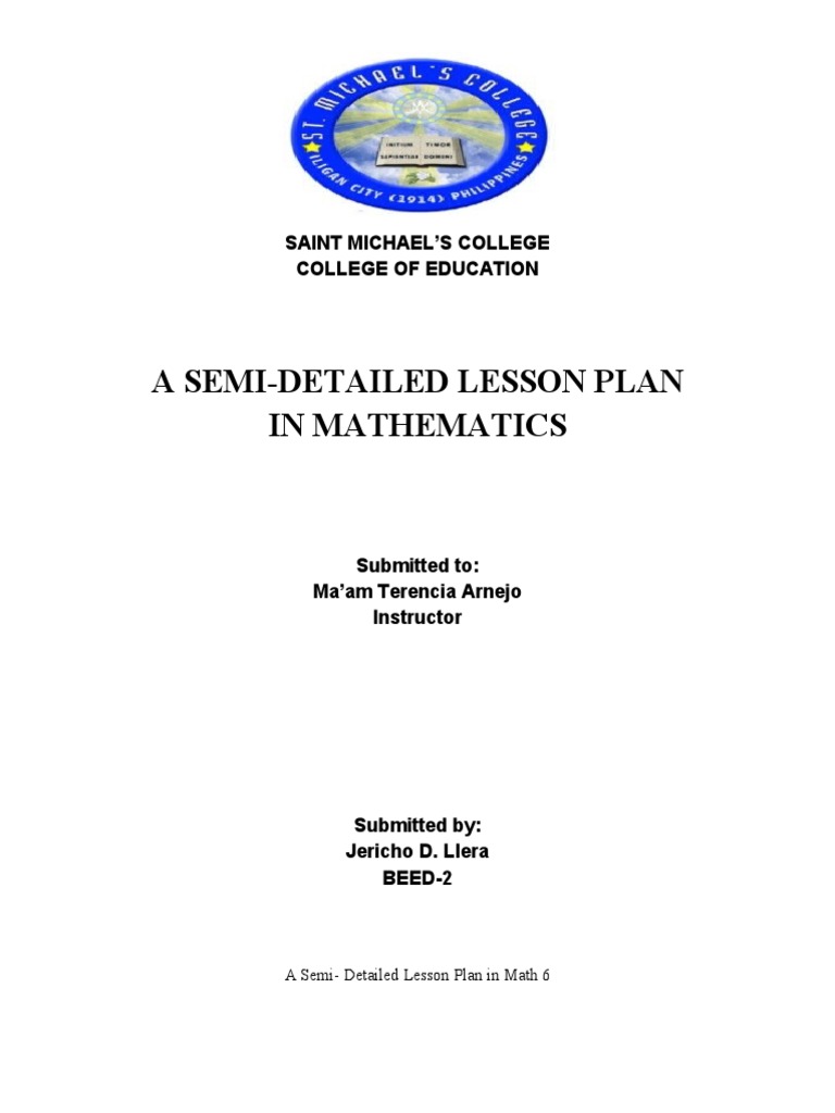 Semi Detailed Lesson Plan Math | PDF | Mathematics | Numbers