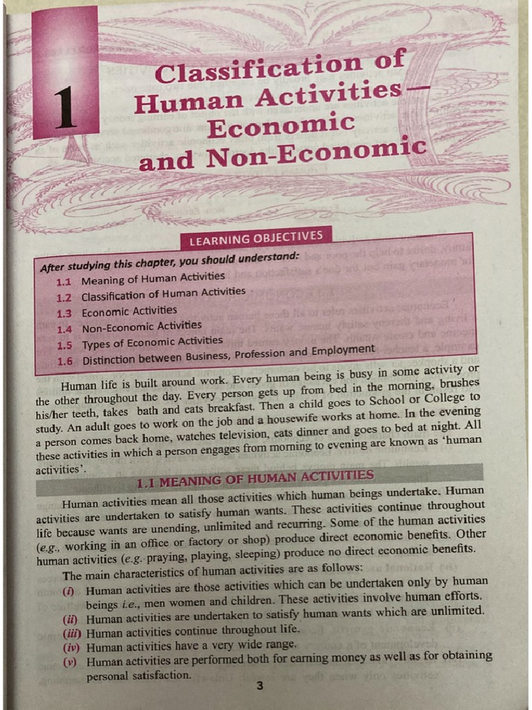 CH1 - Classification of Human Activities | PDF