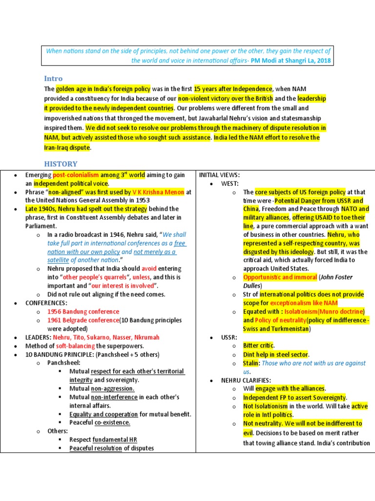 Paper-2 10 NAM | PDF | Non Aligned Movement | Jawaharlal Nehru
