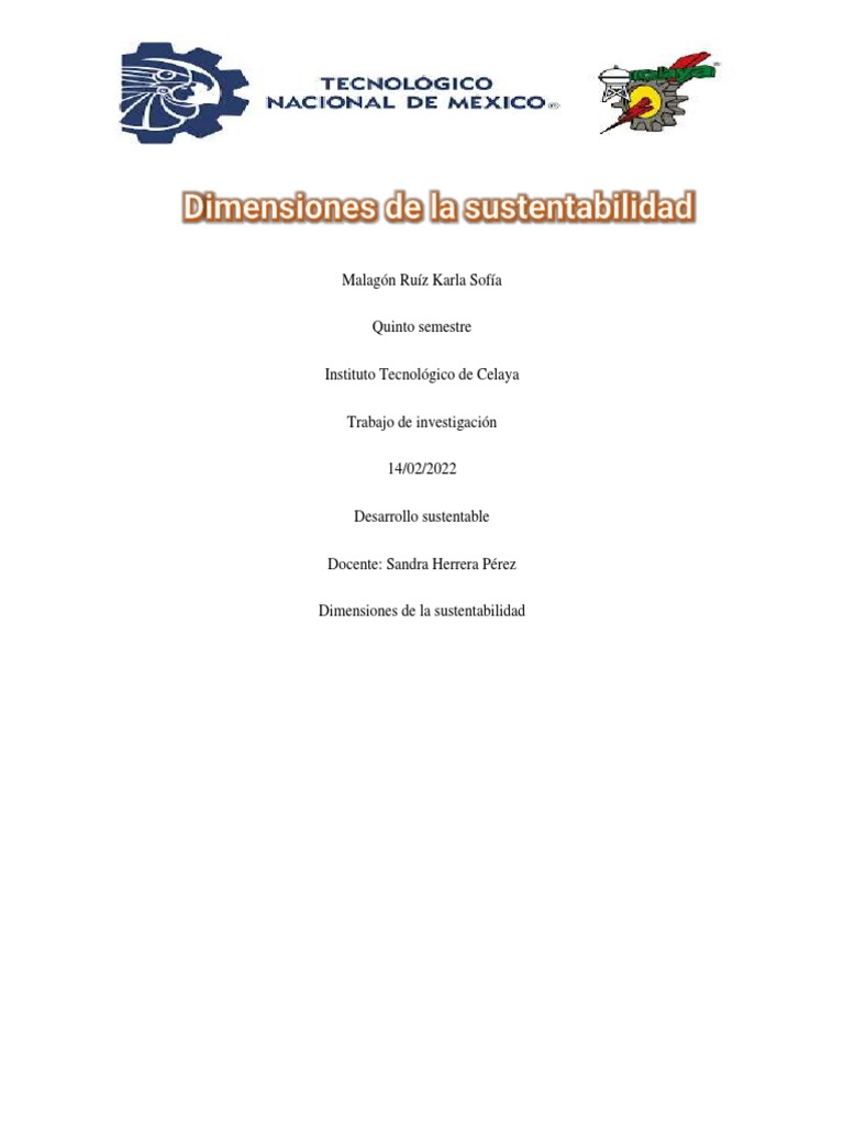 Dimensiones de La Sustentabilidad | PDF | Sustentabilidad | Desarrollo sostenible