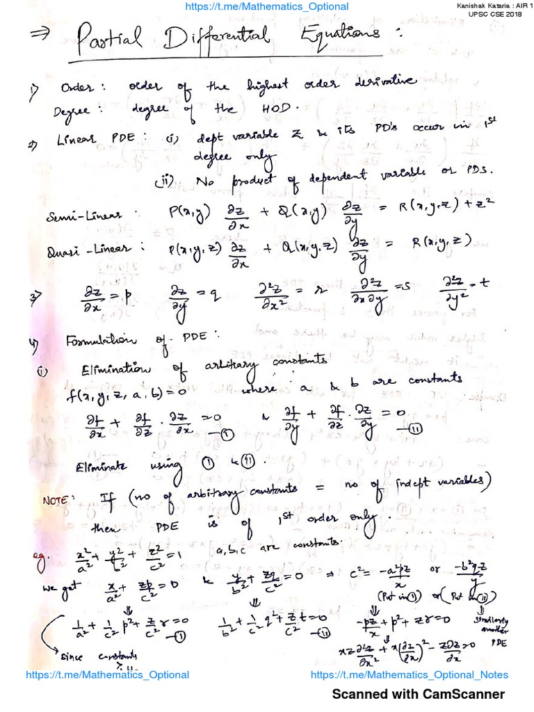 Partial Differential Equation Pdf Rates Mathematical Physics