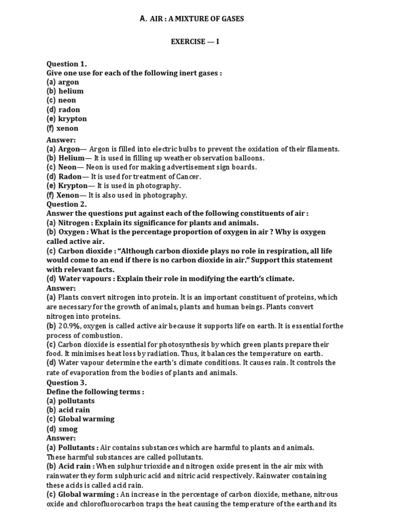 Class 7 Air and Atmosphere | PDF | Atmosphere Of Earth | Oxygen