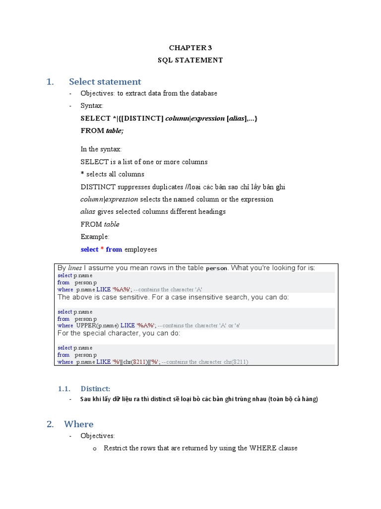 Chapter 3 - SQL Statement | PDF | Software Engineering | Computing