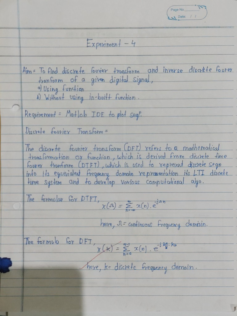 DSP Exp 4 | PDF | Discrete Fourier Transform | Operator Theory