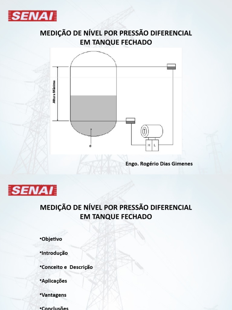 Medição de Nivel Por Pressão Diferencial em Tanque Fechado Rogerio Dias ... Medição de Nivel Por Pressão Diferencial em Tanque Fechado Rogerio Dias ...