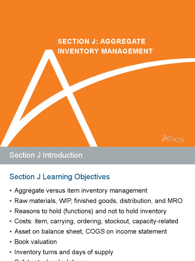 Apics Cpim Pt+1 Mod+1 Secj | PDF | Cost Of Goods Sold | Inventory