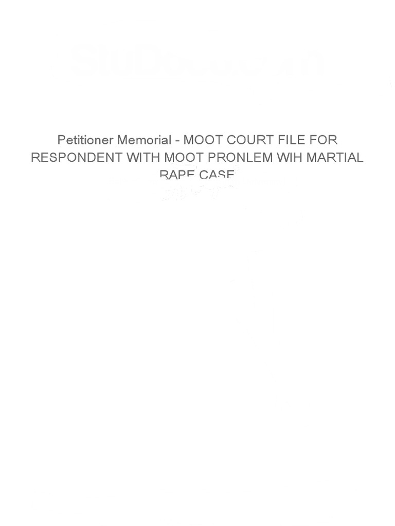 Moot Court Memorial on Martial Rape Case | PDF | Divorce | Marriage