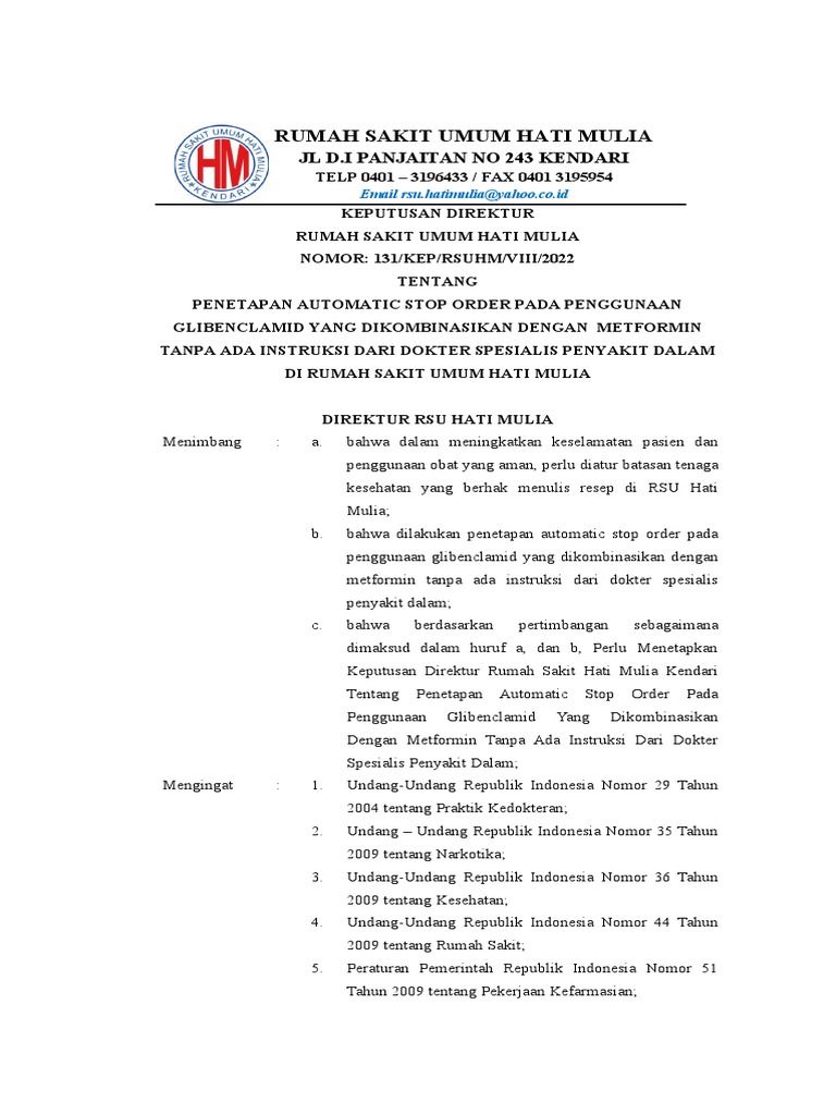 Automatic Stop Order Glibenclamid Metformin | PDF