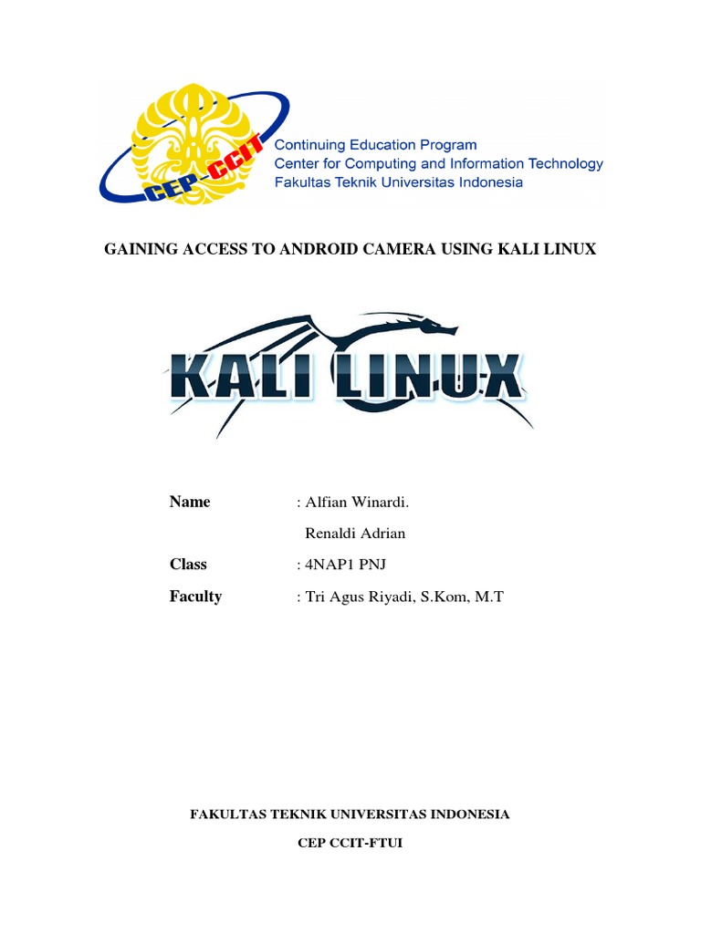 Alfian Winardi, Renaldi Adrian Kali Linux Gaining Access Android | PDF | Android (Operating ...