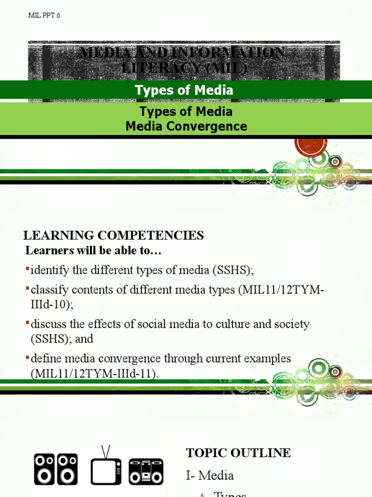 3.MIL 4. Types of Media Part 1 Types of Media and Media Convergence ...