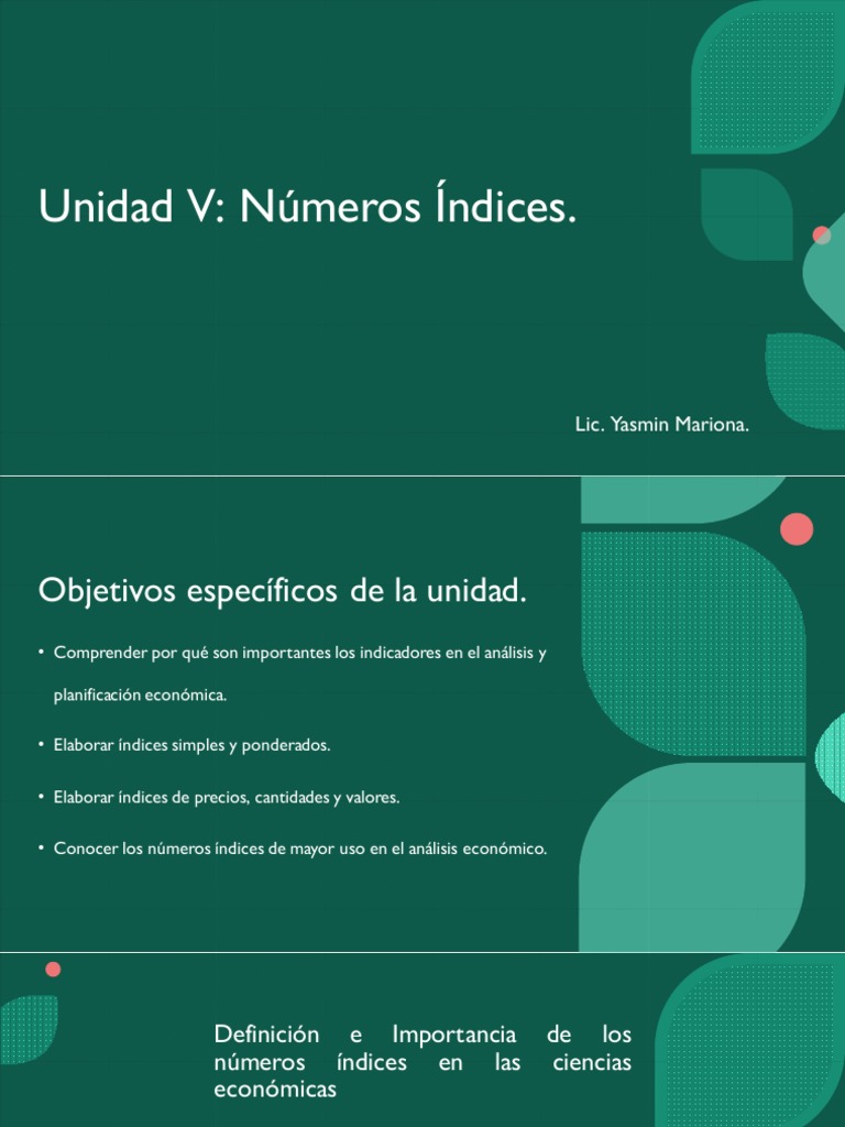 Unidad 5 Números Índices-5 | PDF | Producto Interno Bruto | Índice de precios al consumidor