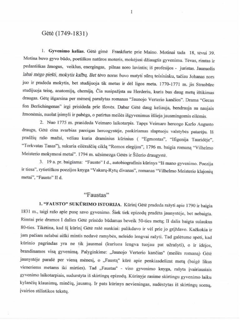 Faustas (Konspektas) | PDF