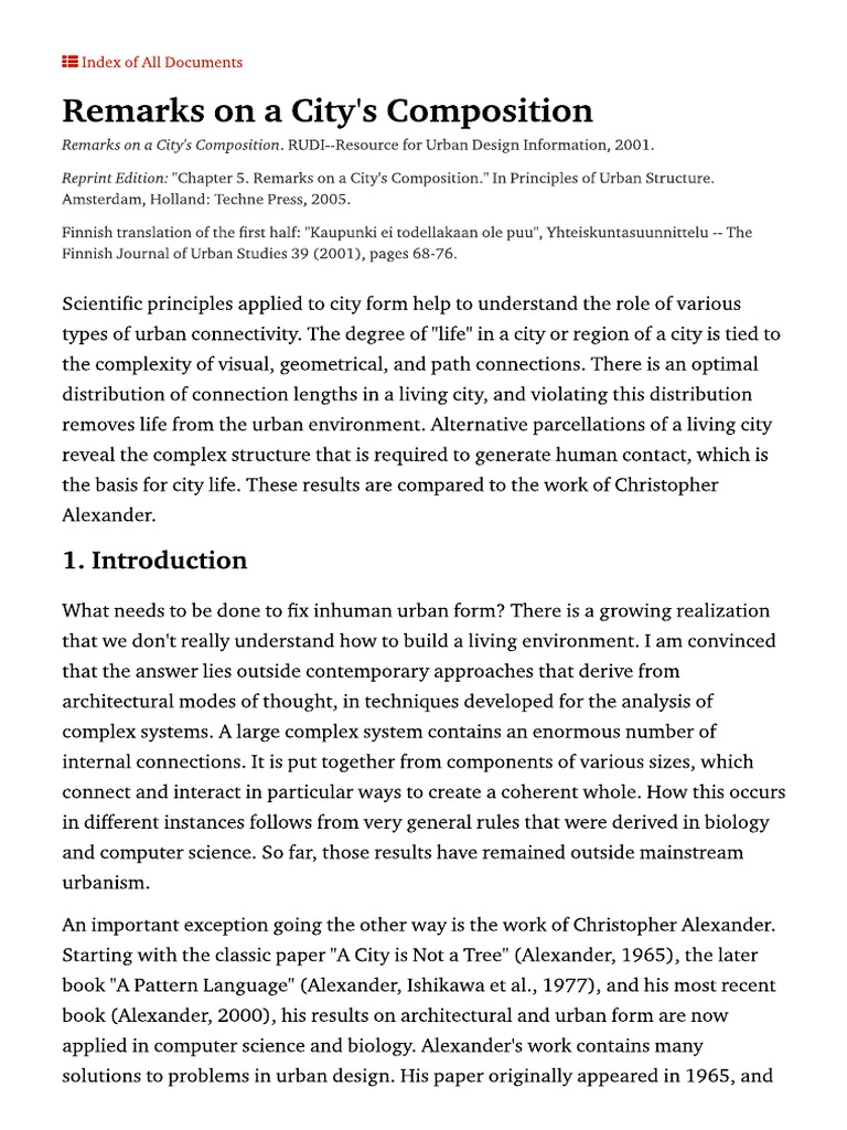 Remarks On A City's Composition - Architecture's New Scientific Foundations | PDF