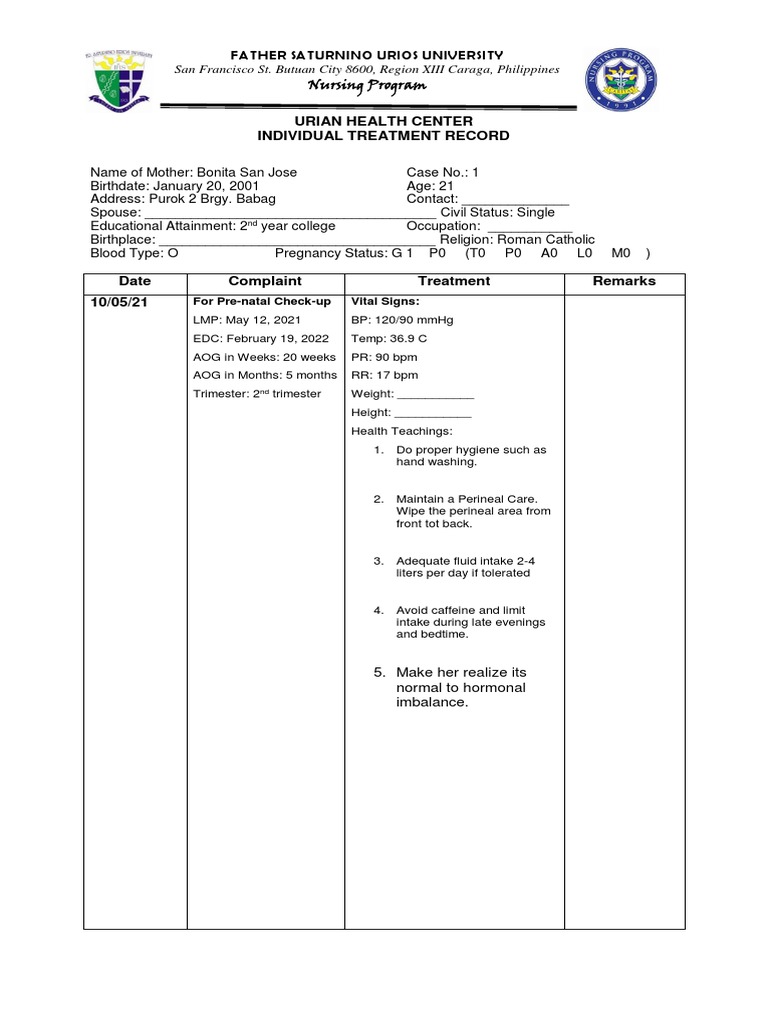 Father Saturnino Urios University: Nursing Program | Download Free PDF ...