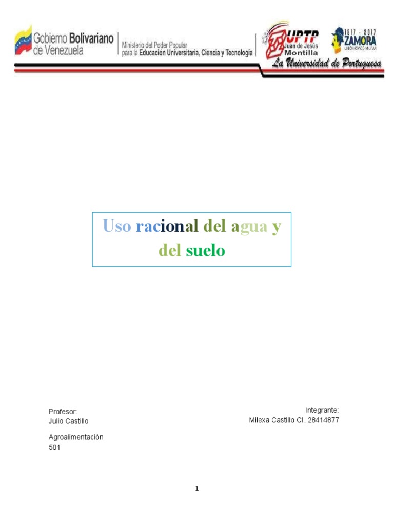 Uso Racional Del Agua y Del Suelo | PDF | Agua | Suelo