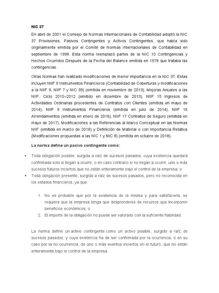 Nic 37 | PDF | normas internacionales de INFORMACION FINANCIERA ...