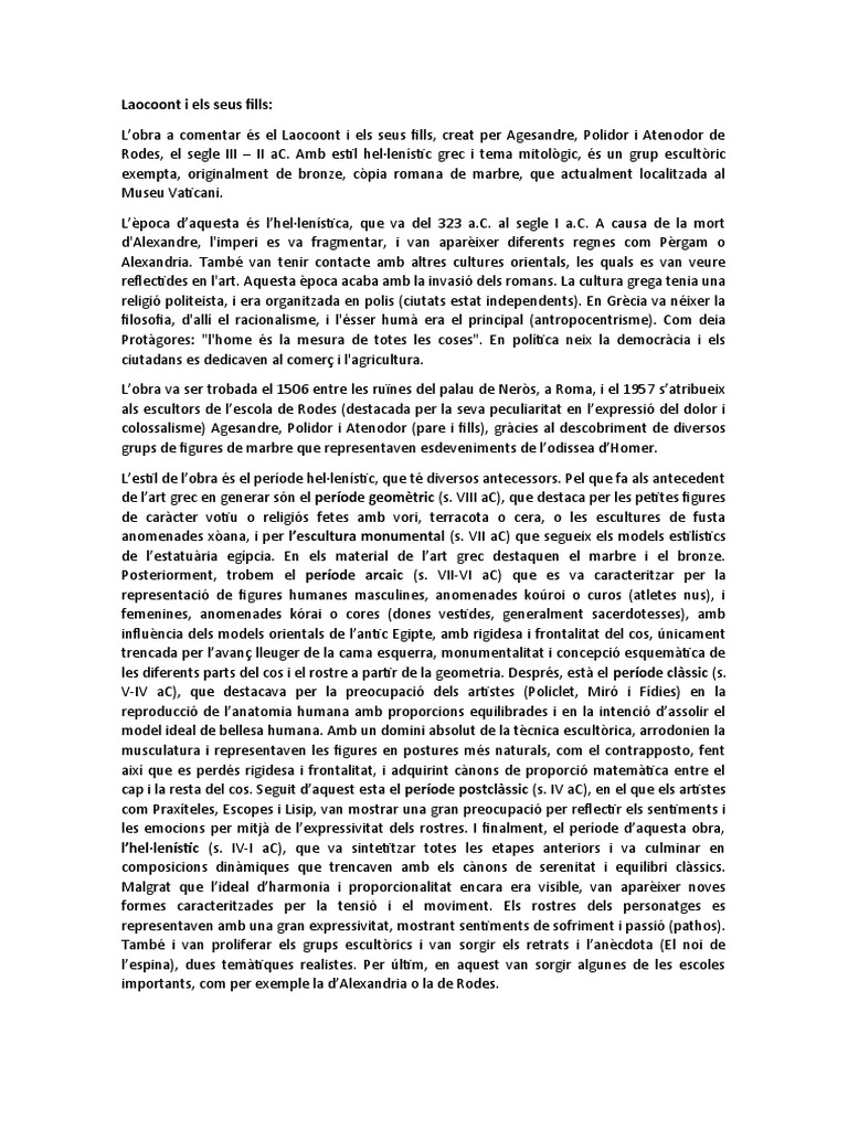 Laocoont I Els Seus Fills | PDF