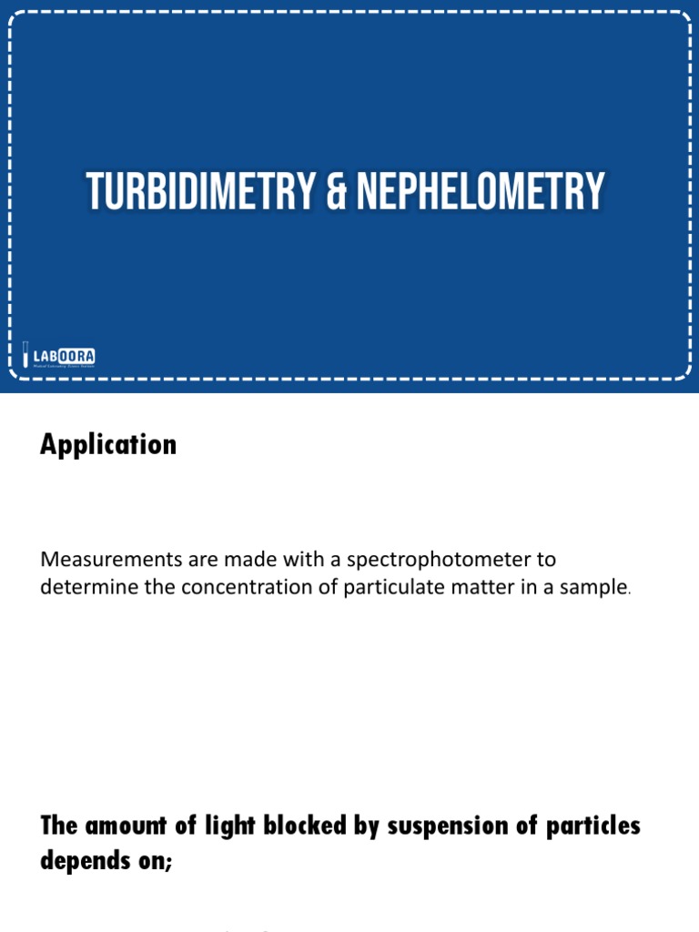07 Turbidimetry - Nephelometry & Laser | PDF