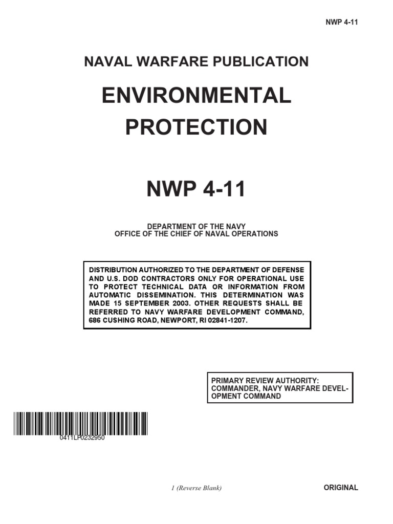 Environmental Protection in Naval Ops | PDF | United States Navy ...