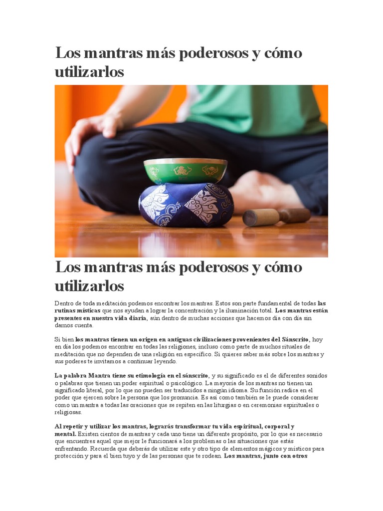 Mantras Poderosos y Su Uso Espiritual | PDF | Mantra | Meditación