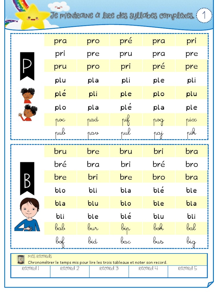 Fichier Lecture de Syllabes-Syllabes Complexes | PDF
