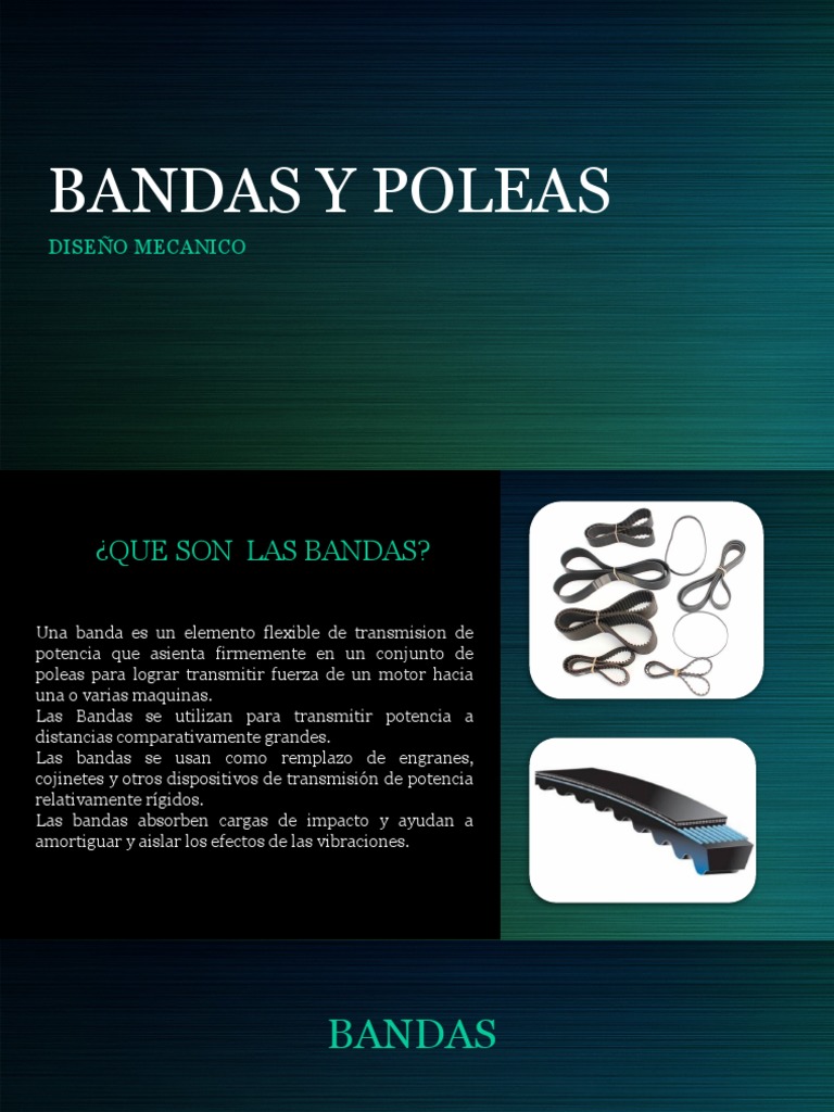 Tipos de Bandas y Poleas: Guía SEO | PDF | Engranaje | Eje