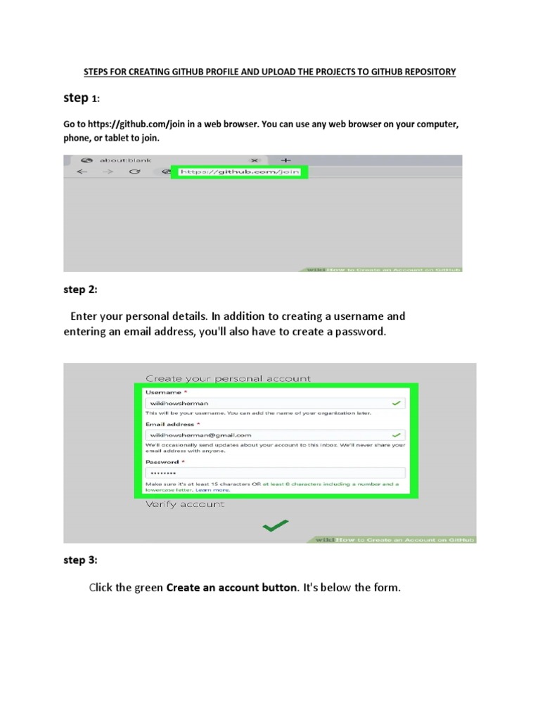 GitHub Account Creation and Setup Guide | PDF