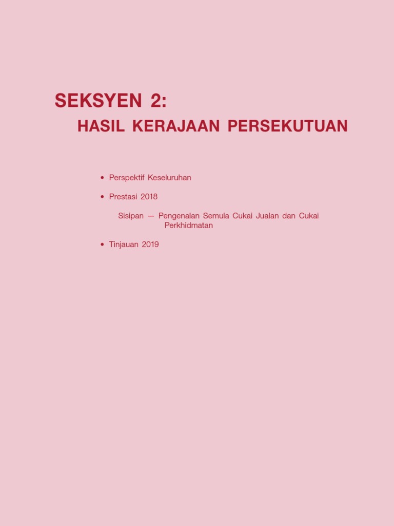 Seksyen 2:: Hasil Kerajaan Persekutuan | PDF