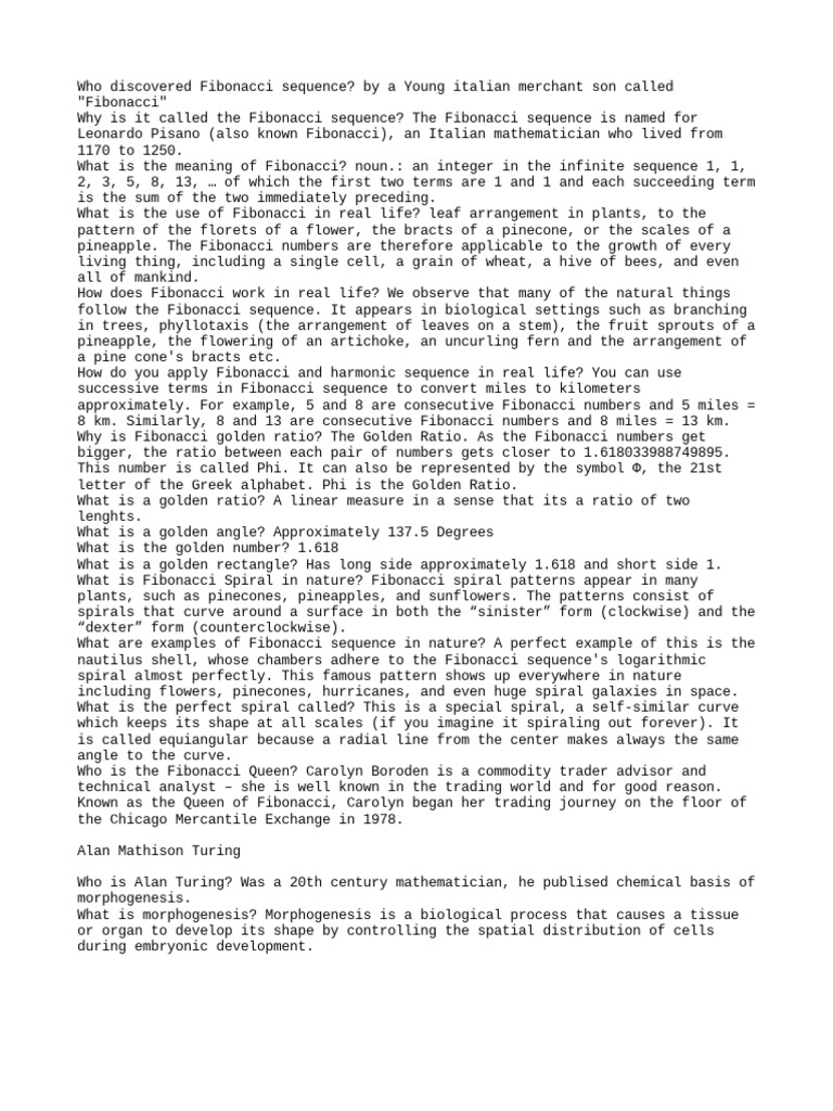 Discovered Fibonacci Sequence Italian Mathematician Leonardo Pisano ...