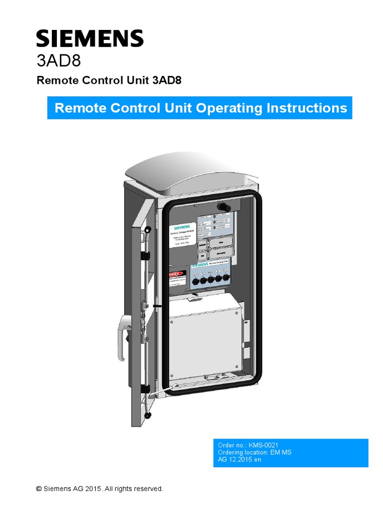 KMS-0021 Remote Control Unit Operating Instructions 151218 | PDF ...