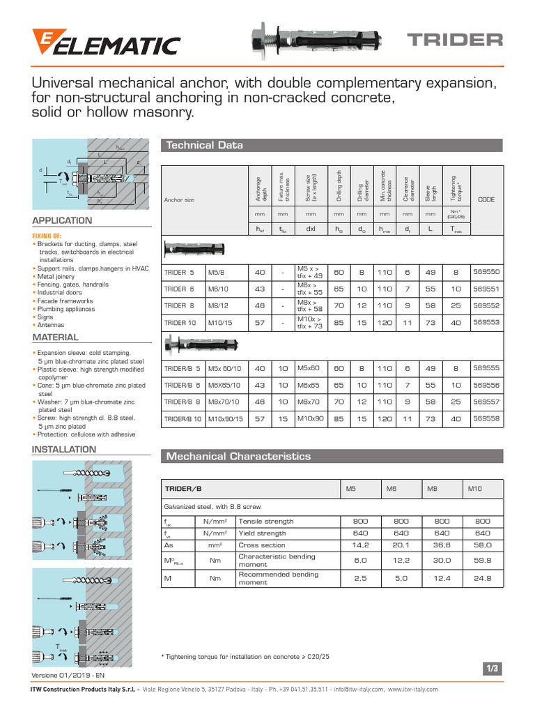 Trider Scheda Tecnica EN | PDF | Materials | Building Engineering