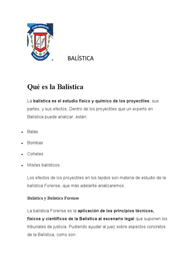 Qué Es La Balística | PDF | Balística | Proyectiles