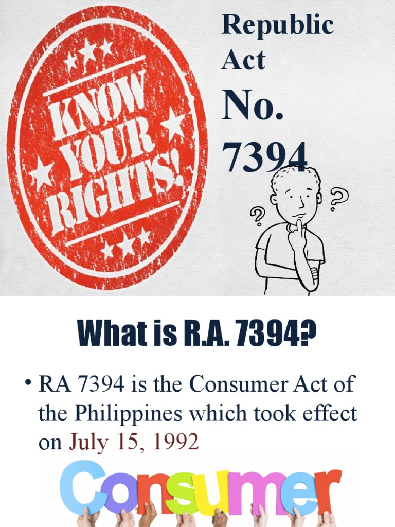 RA 7394 or Consumer Act of The Philippin-54035676 | PDF | Sales ...