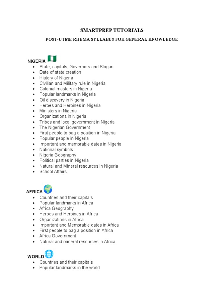 General Knowledge Syllabus | PDF