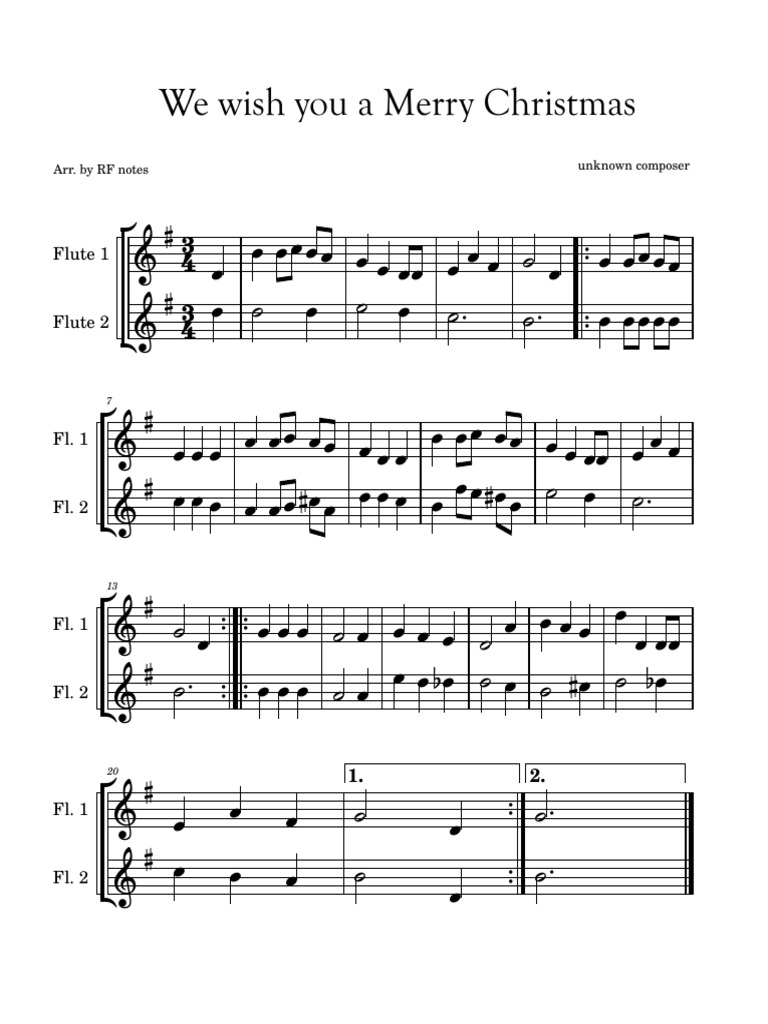 We Wish You A Merry Christmas-Partitura - e - Partes | PDF