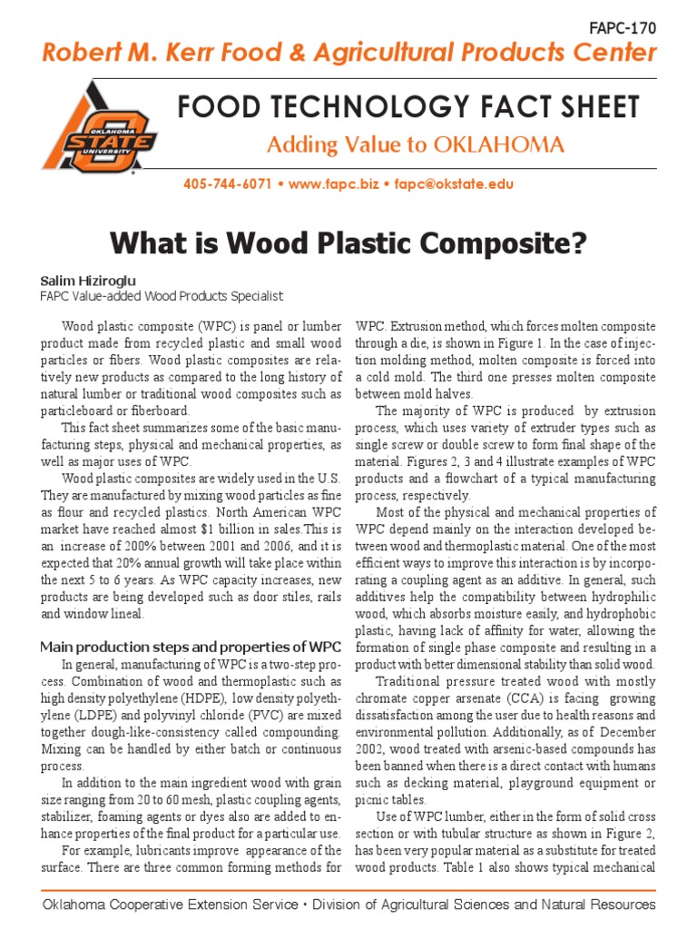 Understanding Wood Plastic Composite Manufacturing and Properties | PDF ...