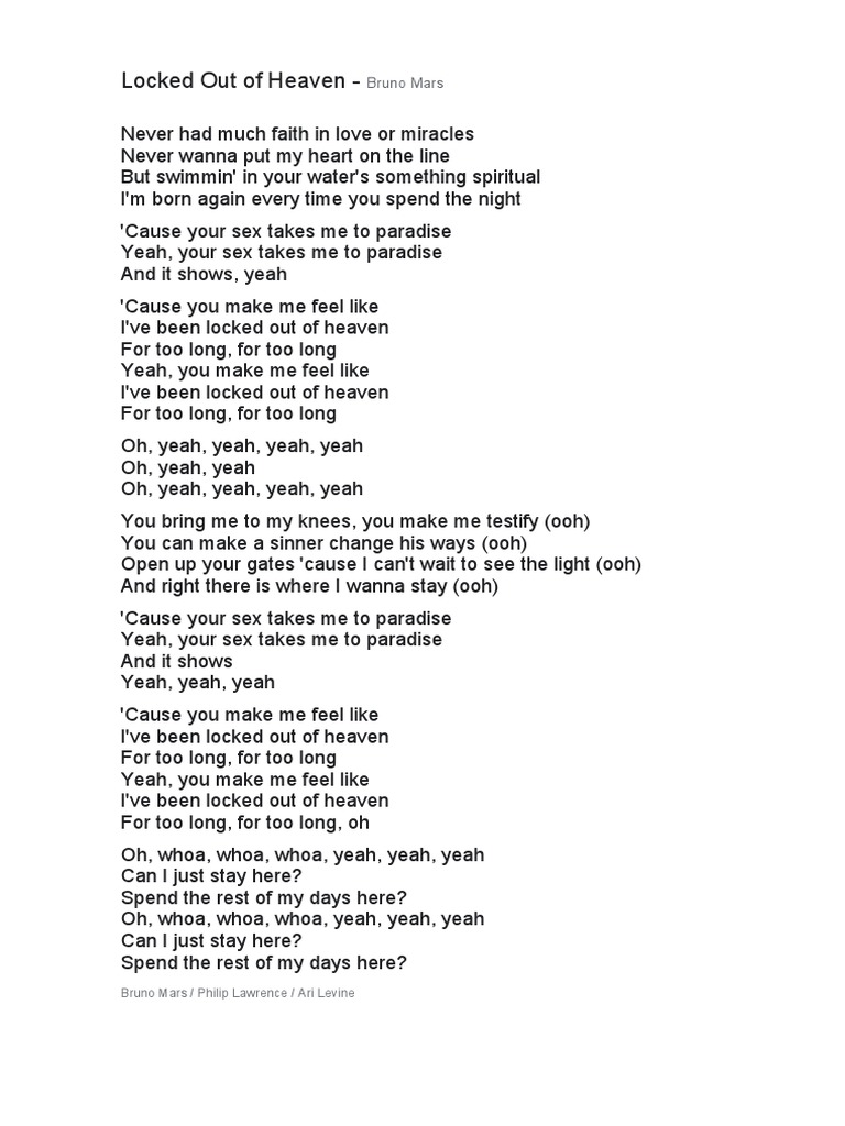 Locked Out of Heaven | PDF