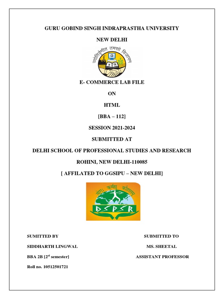 E-Commerce HTML Lab Practical Guide | PDF | Computers