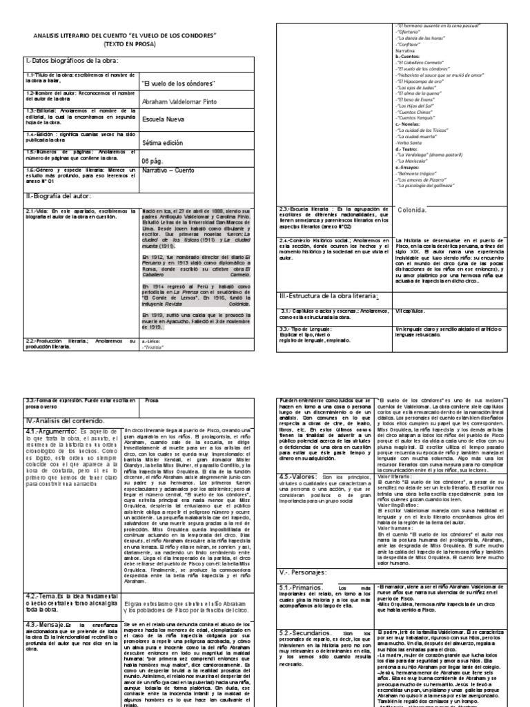 Analisis Literario Del Cuento | PDF | Cuentos | Autor