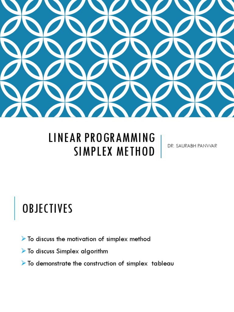 Simplex Algorithm I Pdf Linear Programming Mathematical Optimization