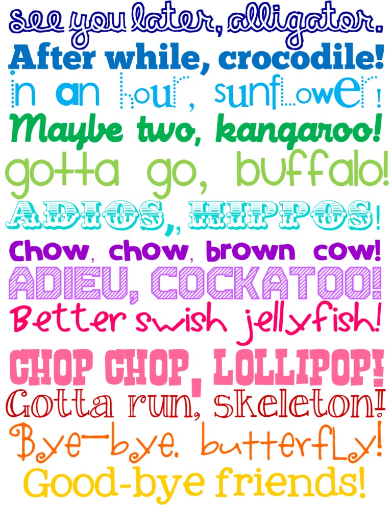 See You Later, Alligator Rhymes | PDF