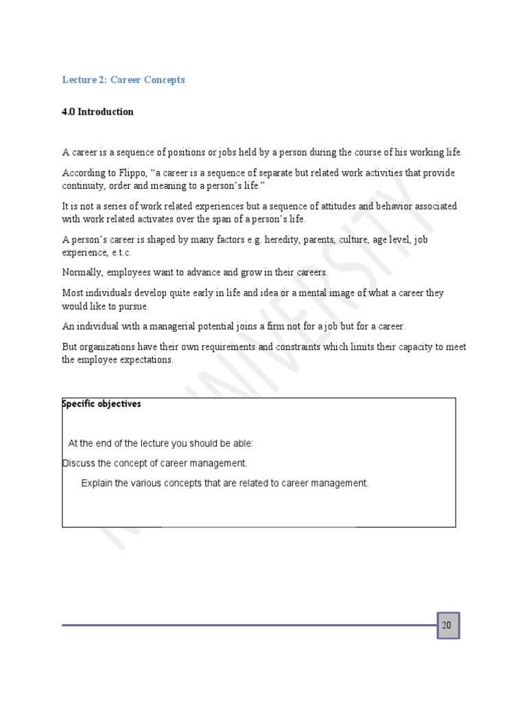 Topic 2 - Career Concepts | PDF | Human Resources | Employment