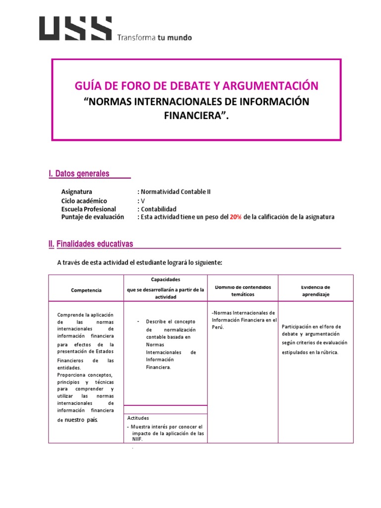 Guia Foro Debate y Argumentación 20222 | PDF | Evaluación | normas internacionales de ...
