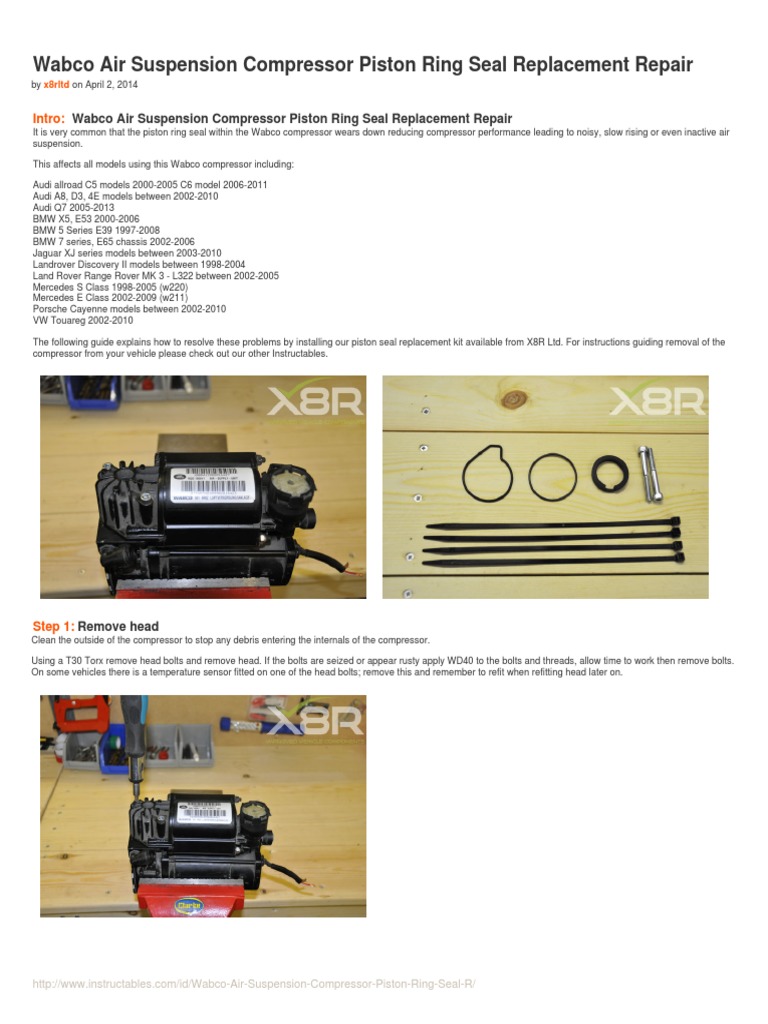 Replacing the Piston Ring Seal in a Wabco Air Suspension Compressor: A Step-by-Step Guide | PDF ...