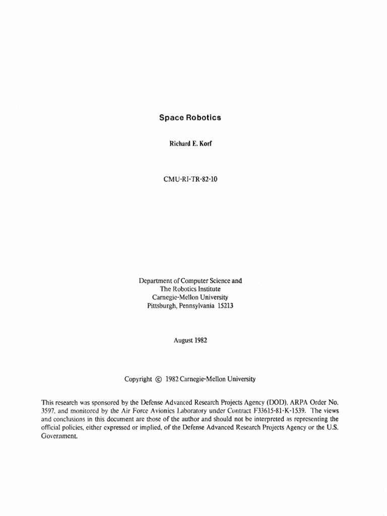 Korf Richard e 1982 1 | PDF | Outer Space | Satellite