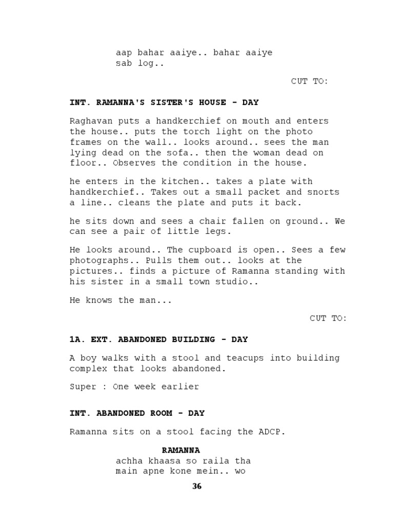 Nawaz Monolouge (Raman Raghav) | PDF