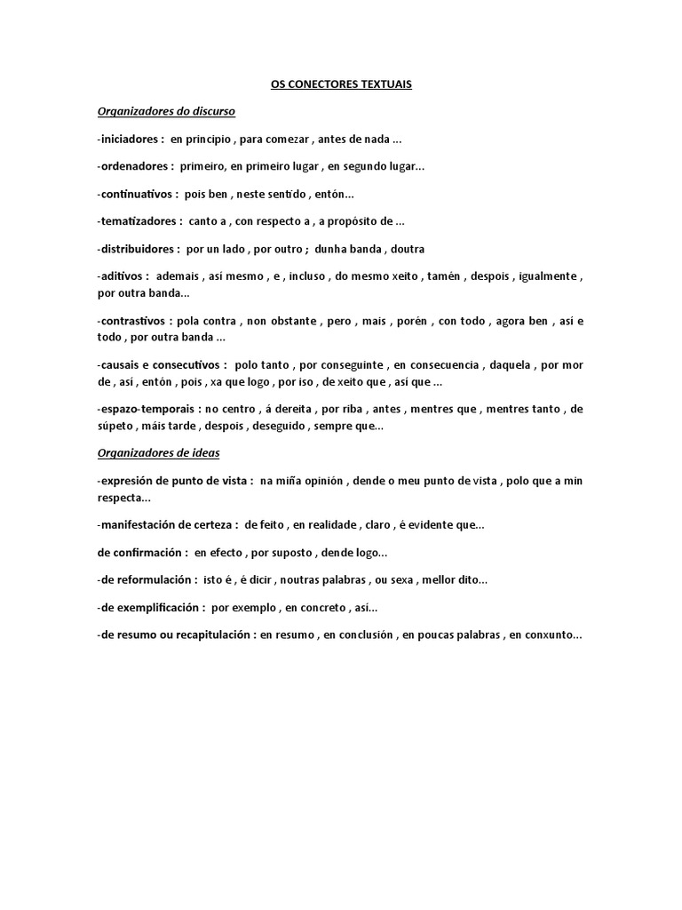 Os Conectores Textuais | PDF