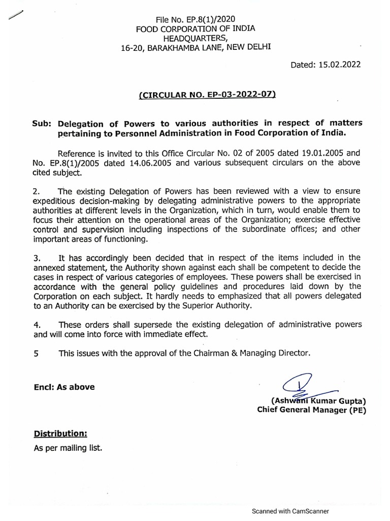 Circular No. EP-03-2022-07 Dated 15.02.2022 | PDF