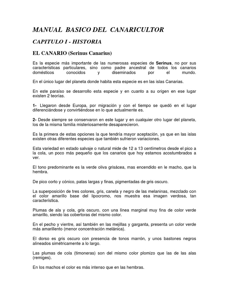 Manual Básico Canaricultor | PDF | Pluma | Digestión